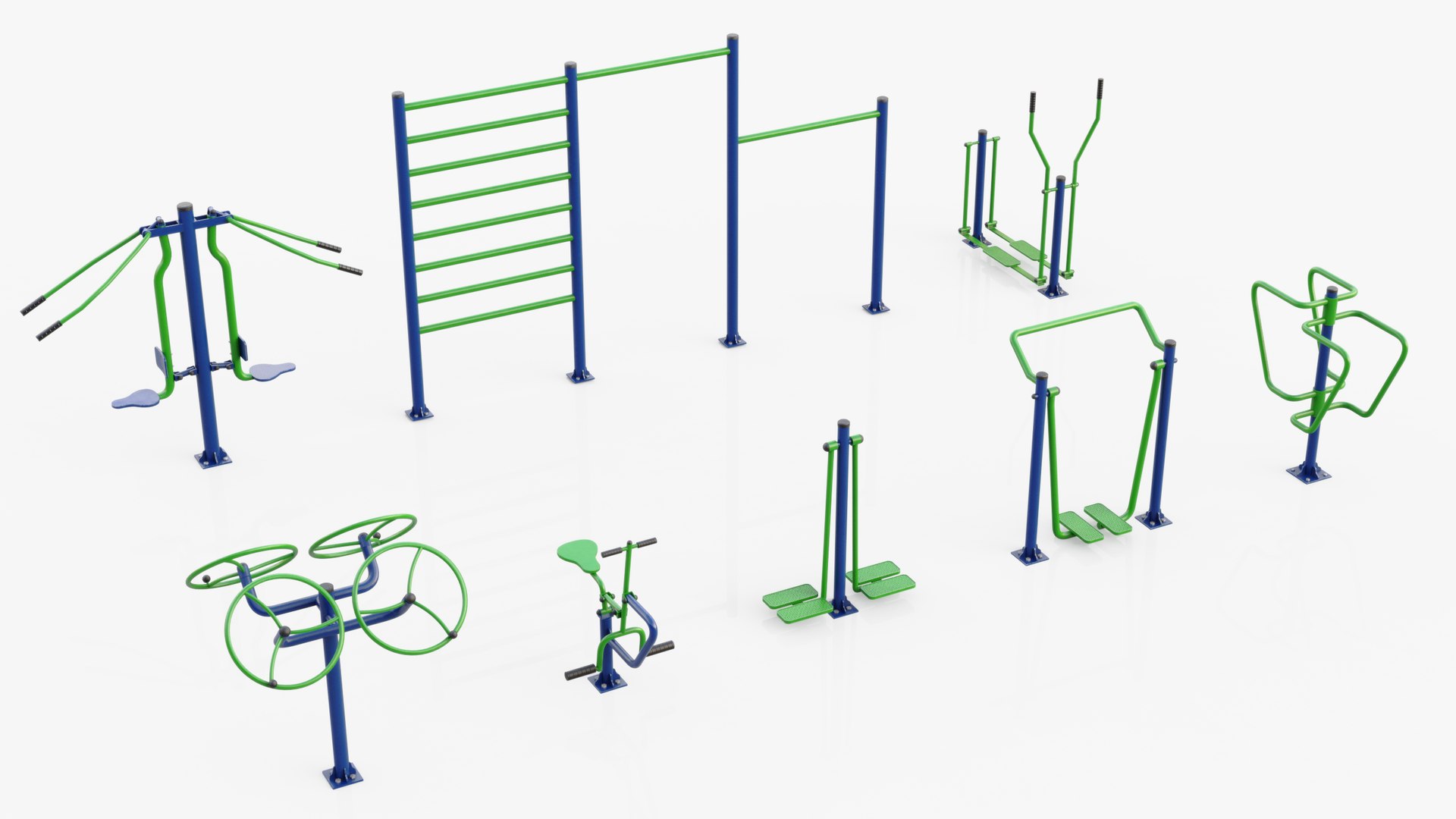 Outdoor Gym Set Model - TurboSquid 2124562