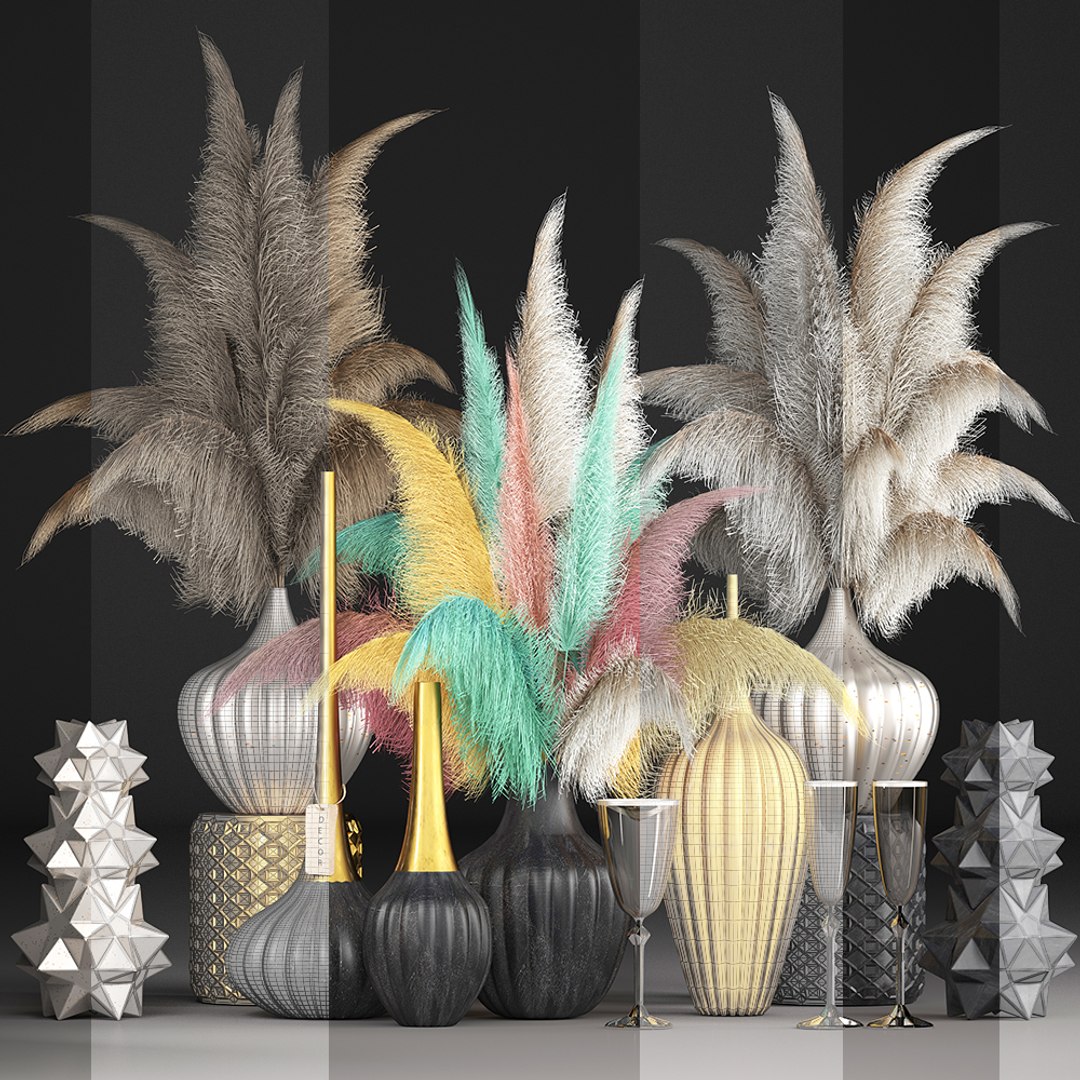 3D Model Decor Dry Flowers Phragmites - TurboSquid 1353825