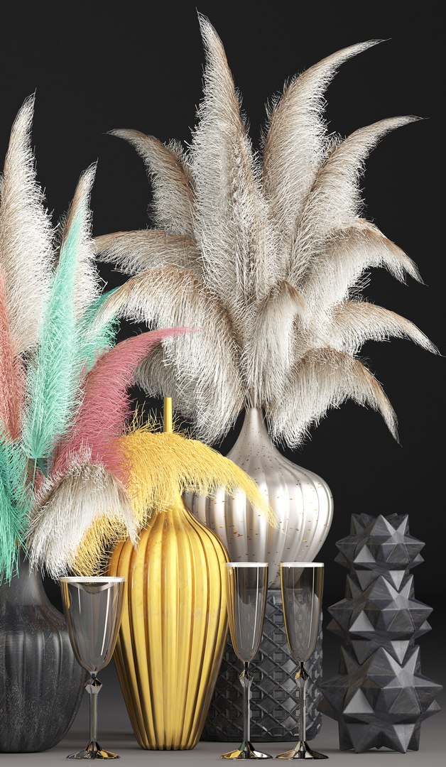 3D Model Decor Dry Flowers Phragmites - TurboSquid 1353825