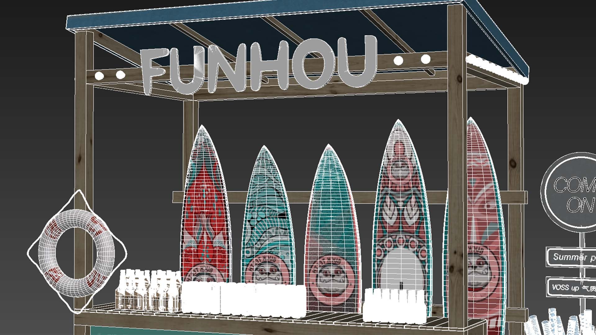 3D Beach Vendor Stall - TurboSquid 2192432