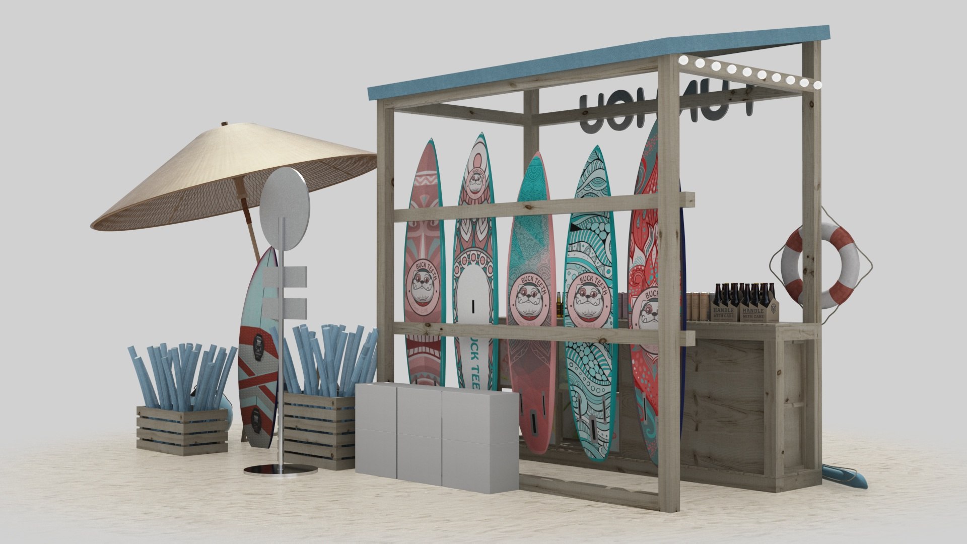 3D Beach Vendor Stall - TurboSquid 2192432
