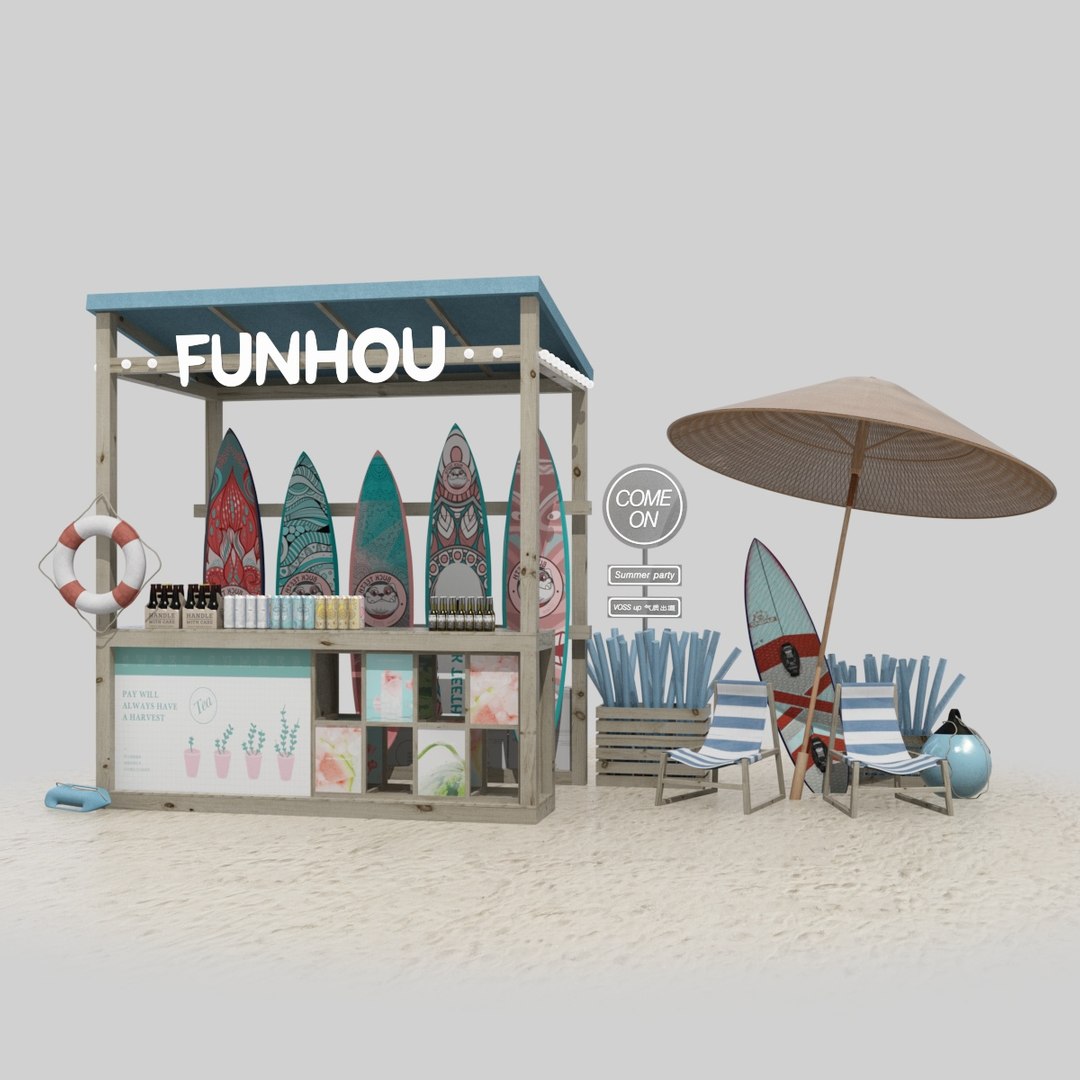 3D Beach Vendor Stall - TurboSquid 2192432