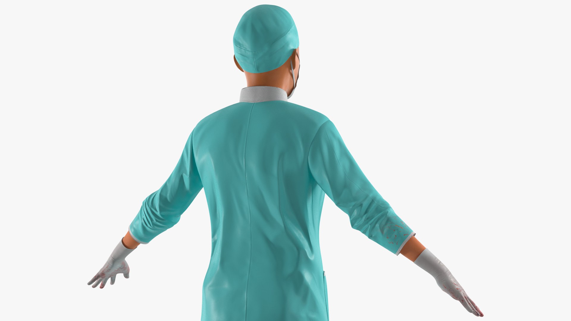 3D Female Surgeon In Uniform Blood Stained Fur - TurboSquid 2190321