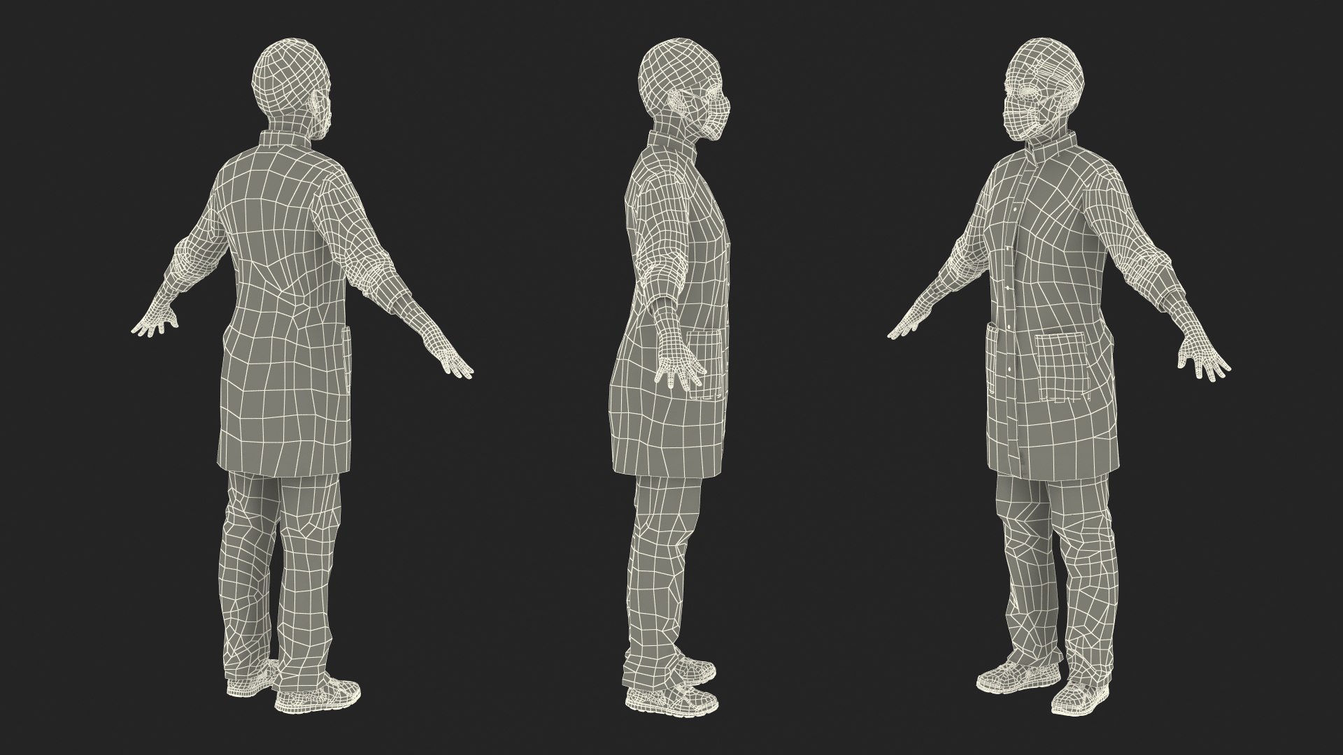 3D Female Surgeon In Uniform Blood Stained Fur - TurboSquid 2190321