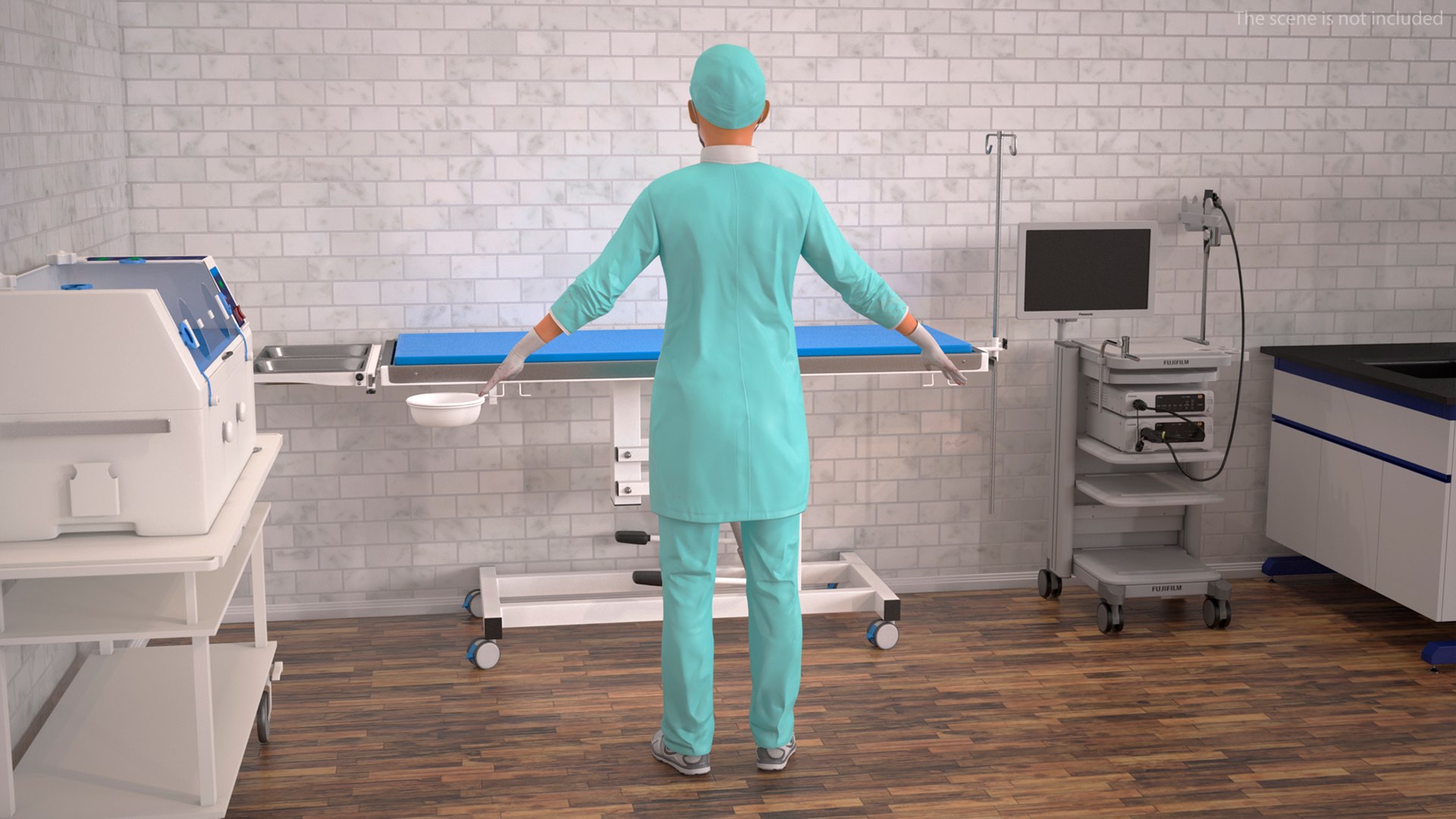 3D Female Surgeon In Uniform Blood Stained Fur - TurboSquid 2190321