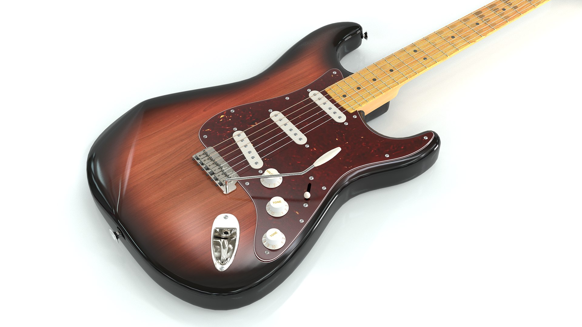 3D Fender Stratocaster Sunburst - TurboSquid 2202419