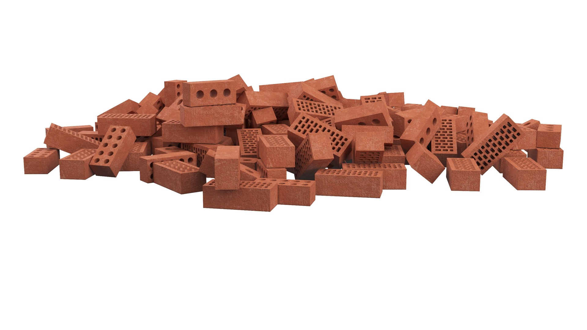 Red Brick Pile 3D - TurboSquid 2082326