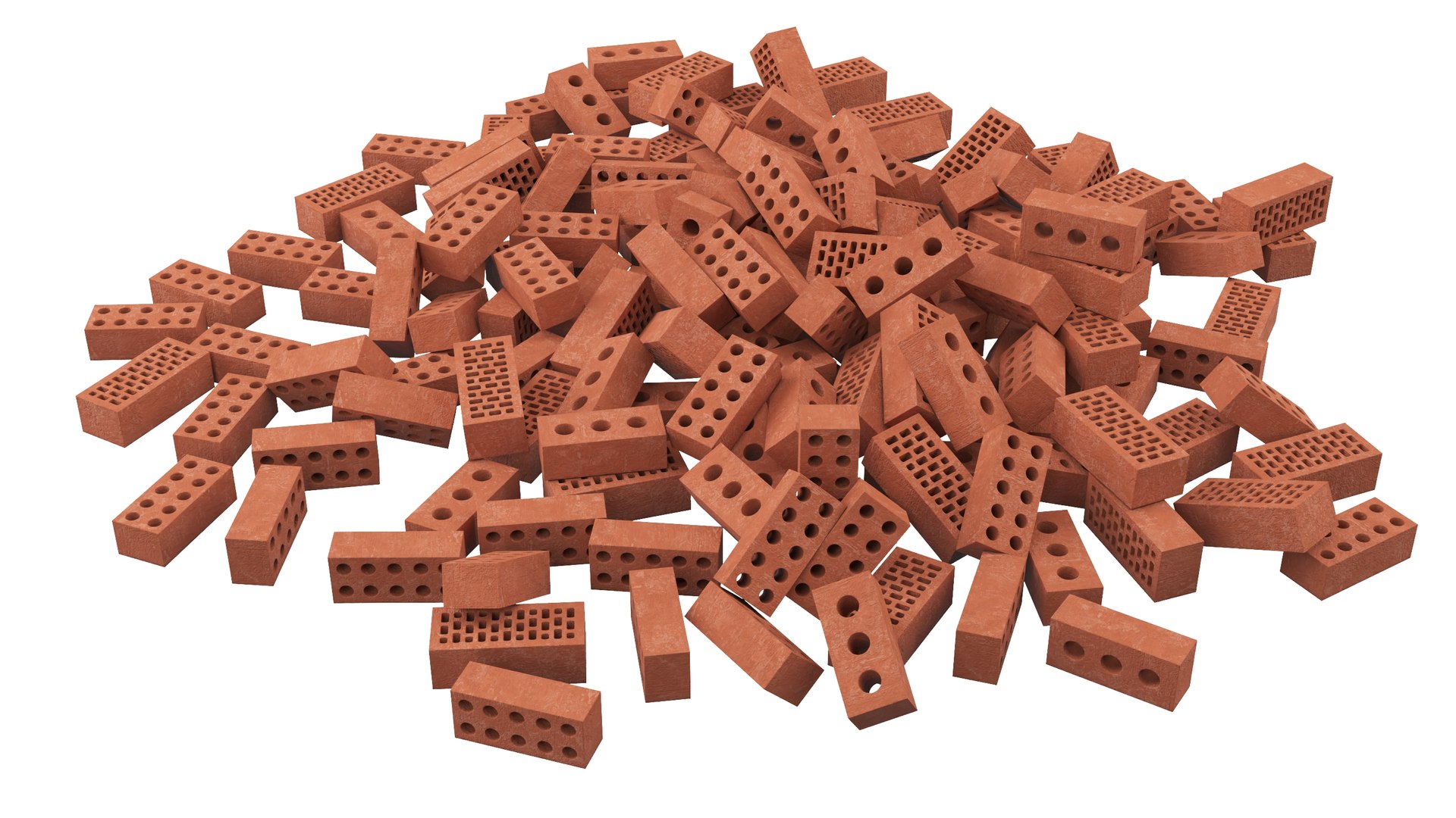 Red Brick Pile 3D - TurboSquid 2082326