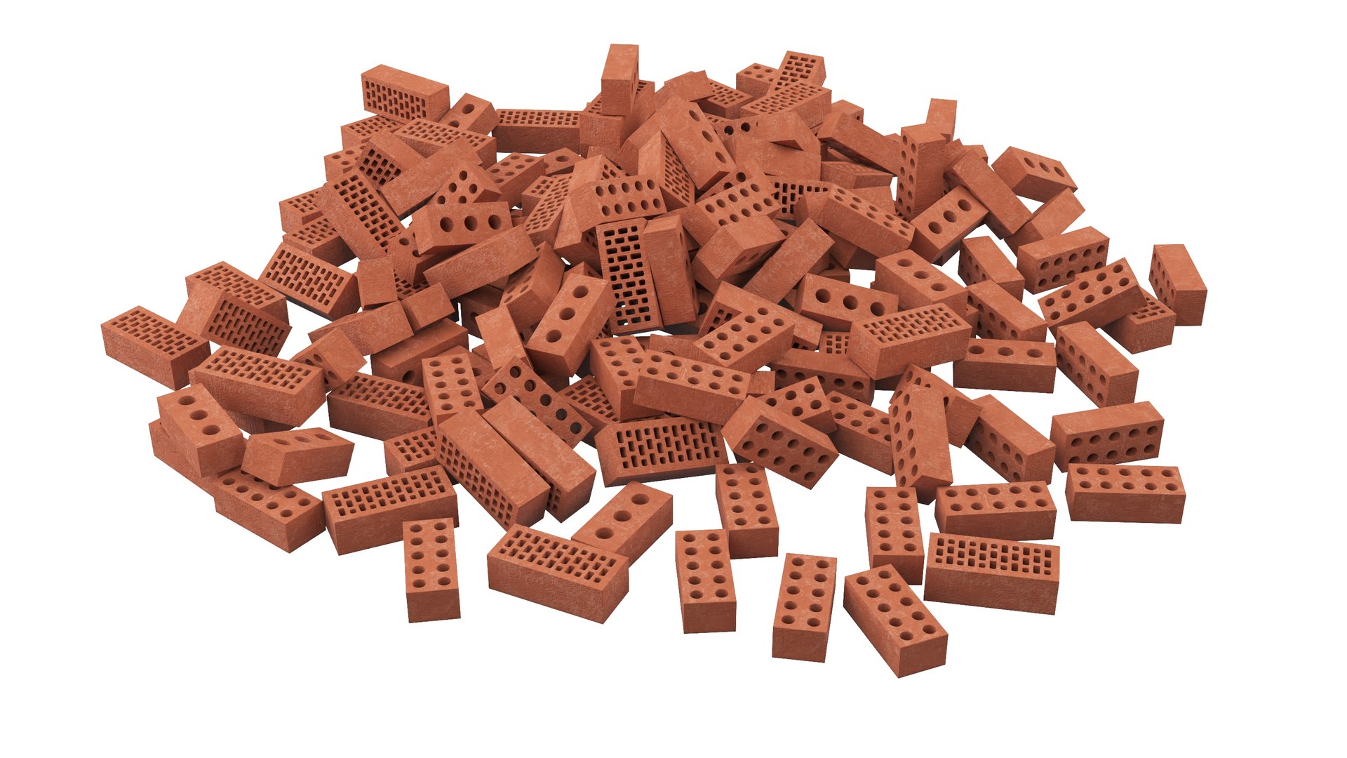 Red Brick Pile 3D - TurboSquid 2082326