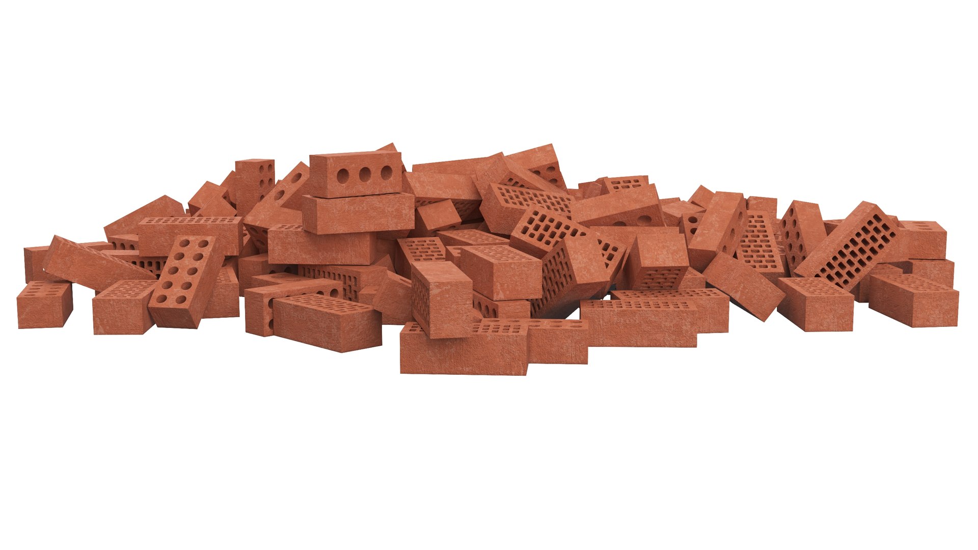 Red Brick Pile 3D - TurboSquid 2082326