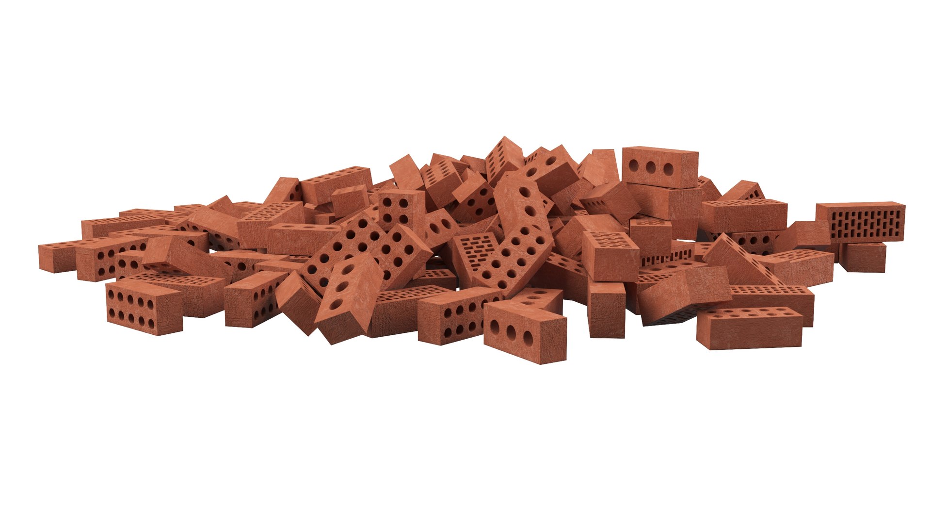 Red Brick Pile 3D - TurboSquid 2082326