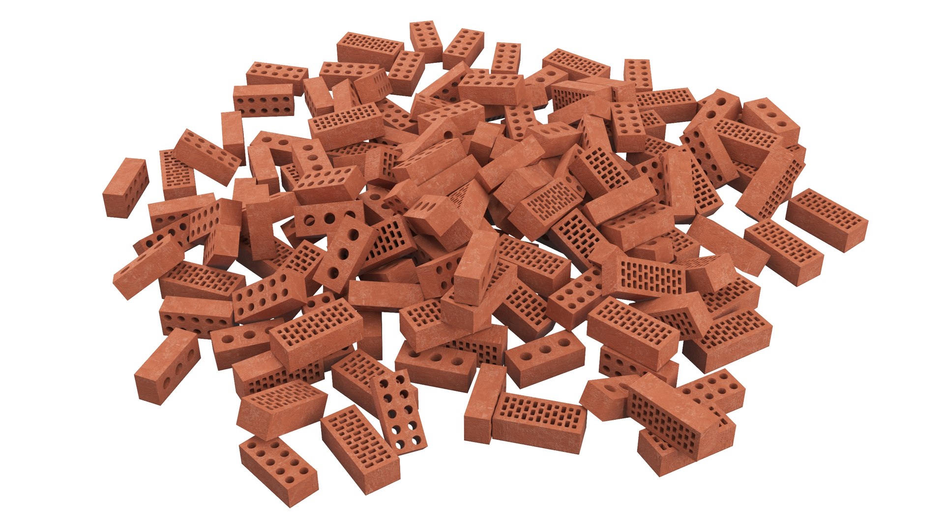 Red Brick Pile 3D - TurboSquid 2082326