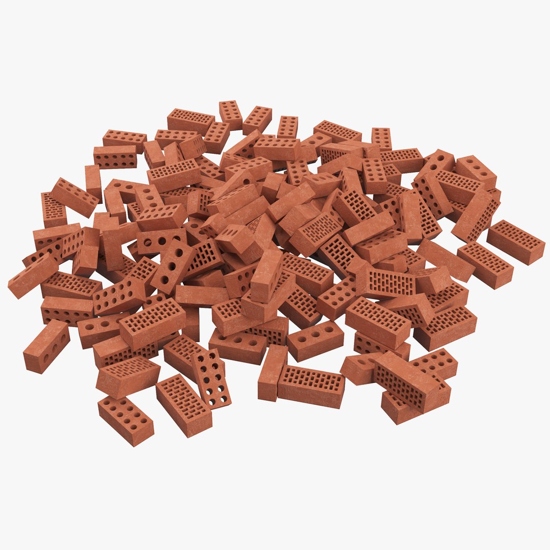Red Brick Pile 3D - TurboSquid 2082326