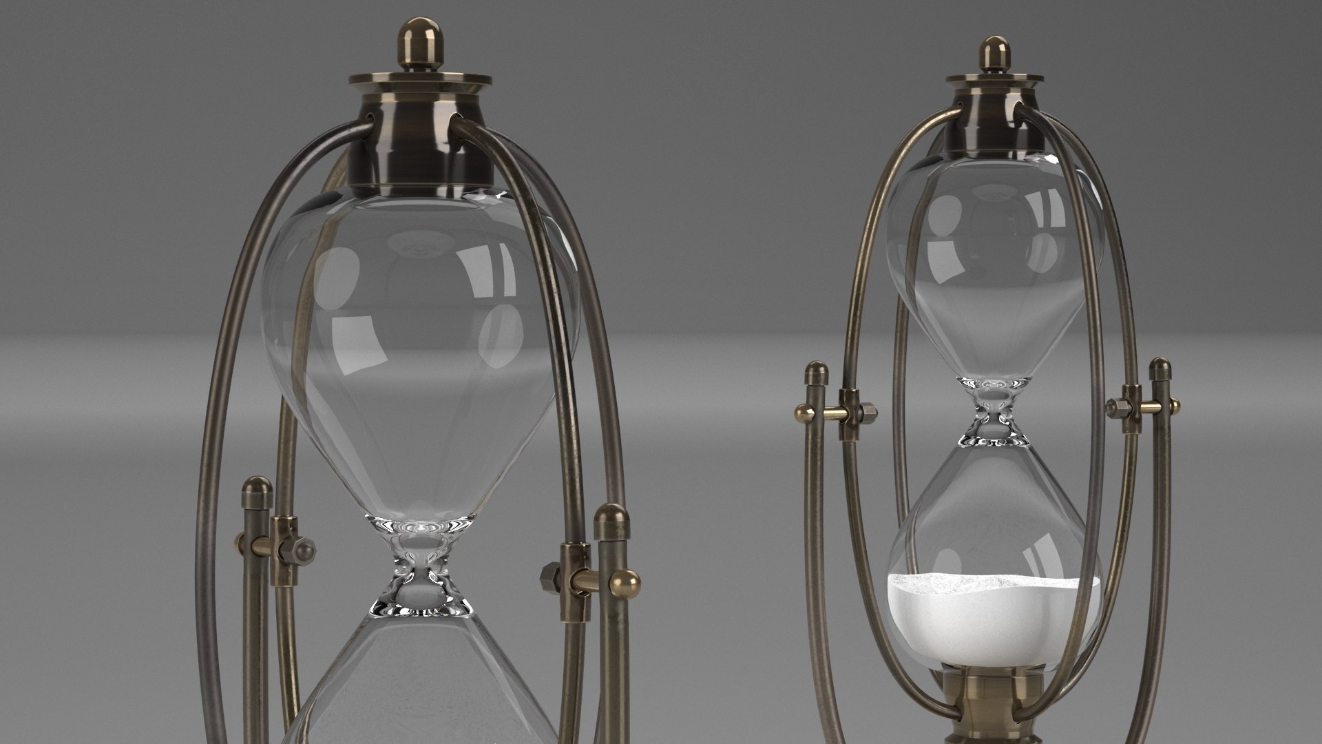 Vintage Sand Clock Brass 3D Model - TurboSquid 2290815