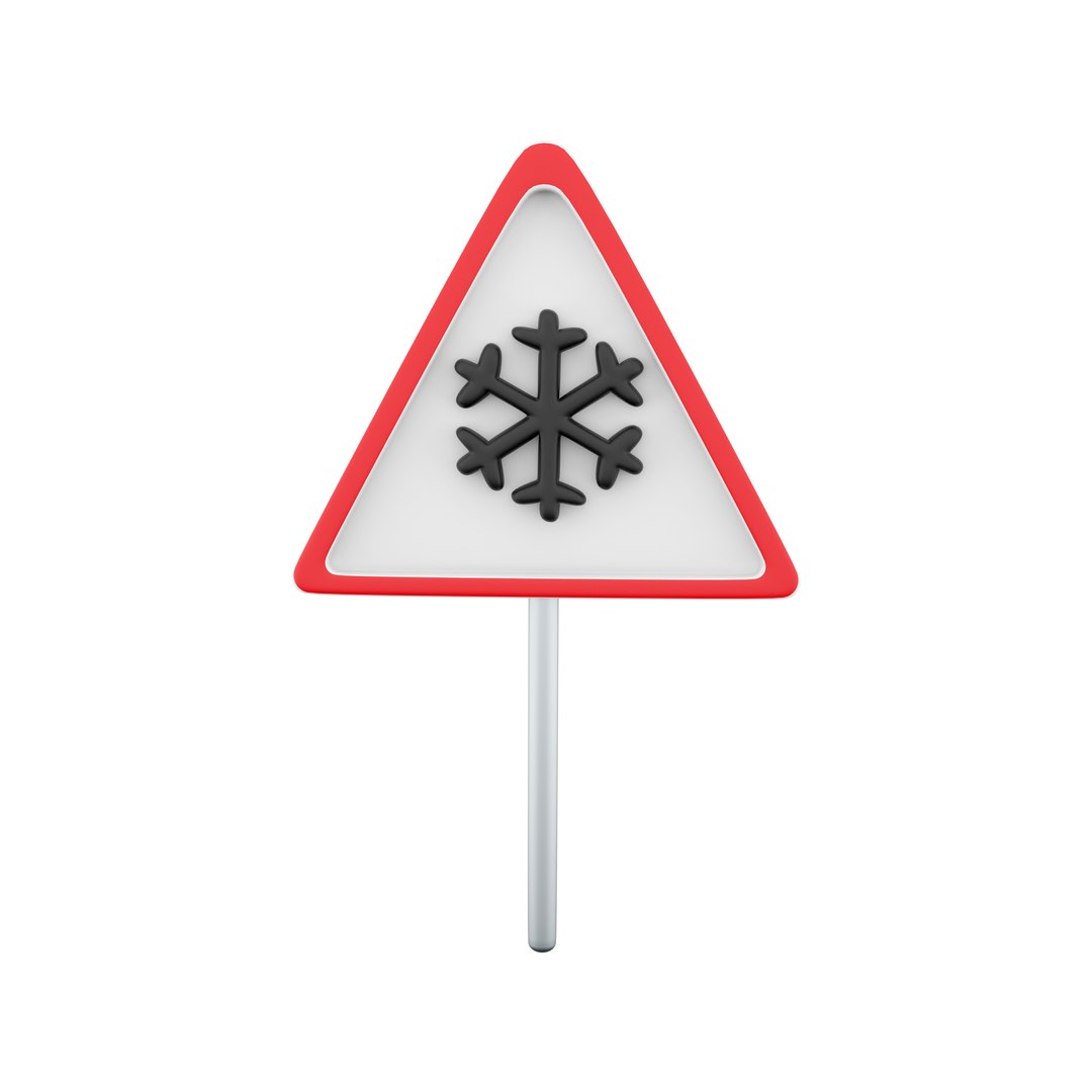 Snow Road Sign Icon 3D Model - TurboSquid 2018164
