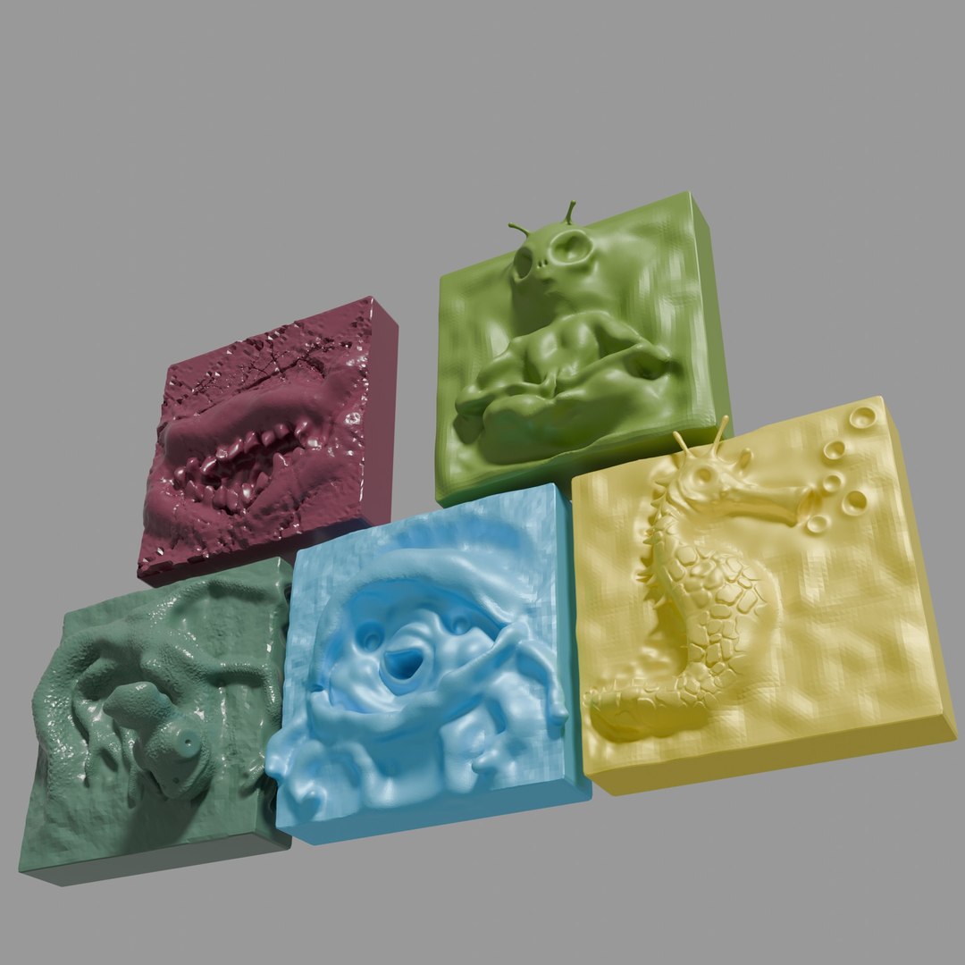3D Animal And Alien Tile Set - TurboSquid 2318135
