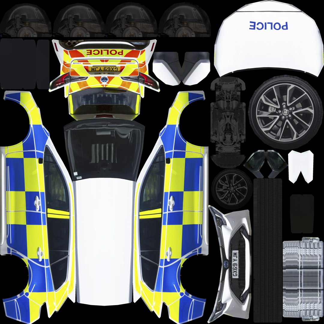 3D Toyota Corolla Touring Sports Hybrid Police 2020 - TurboSquid 1716450