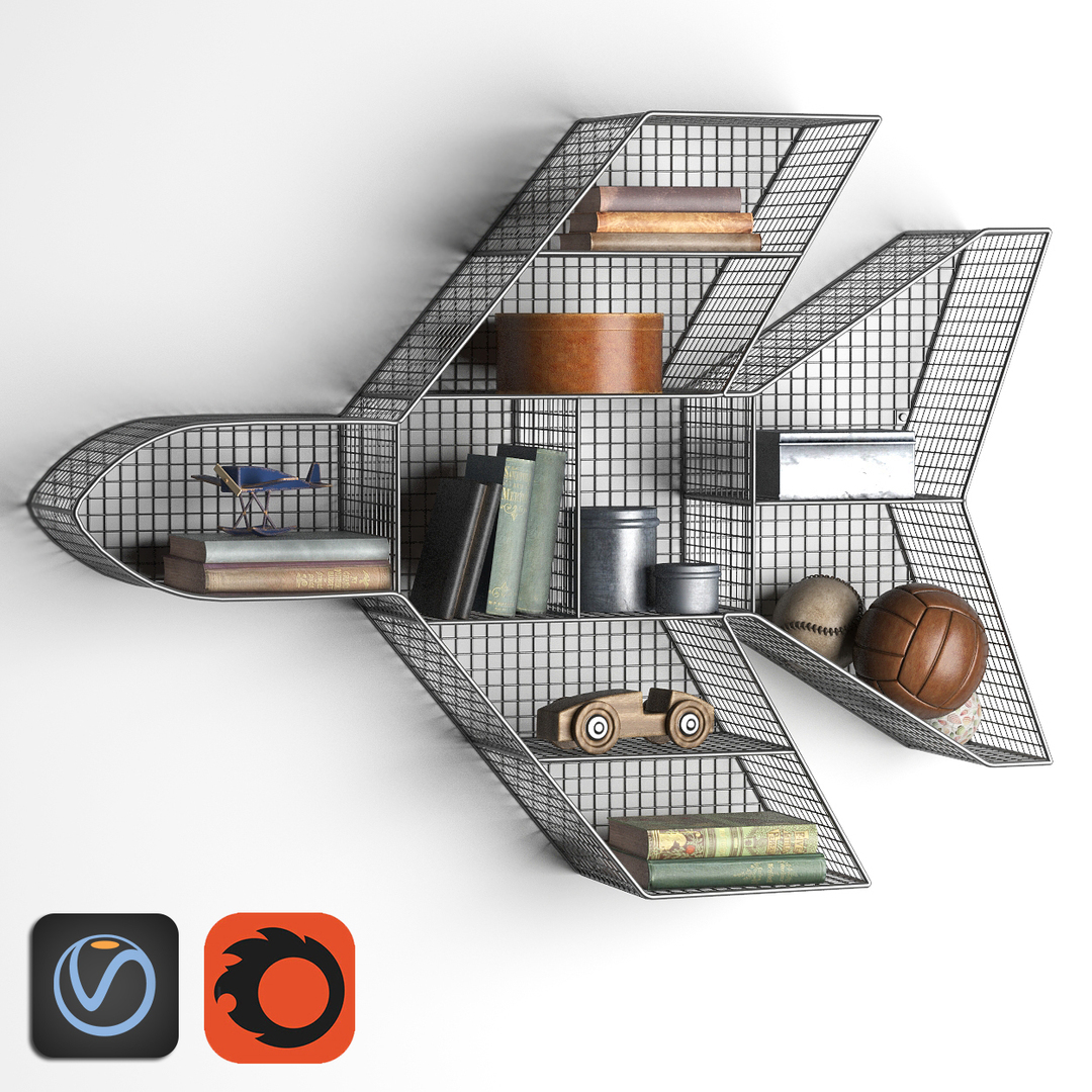 3d model shelf jet zinc