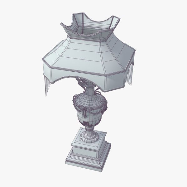 antique table lamp 3d model