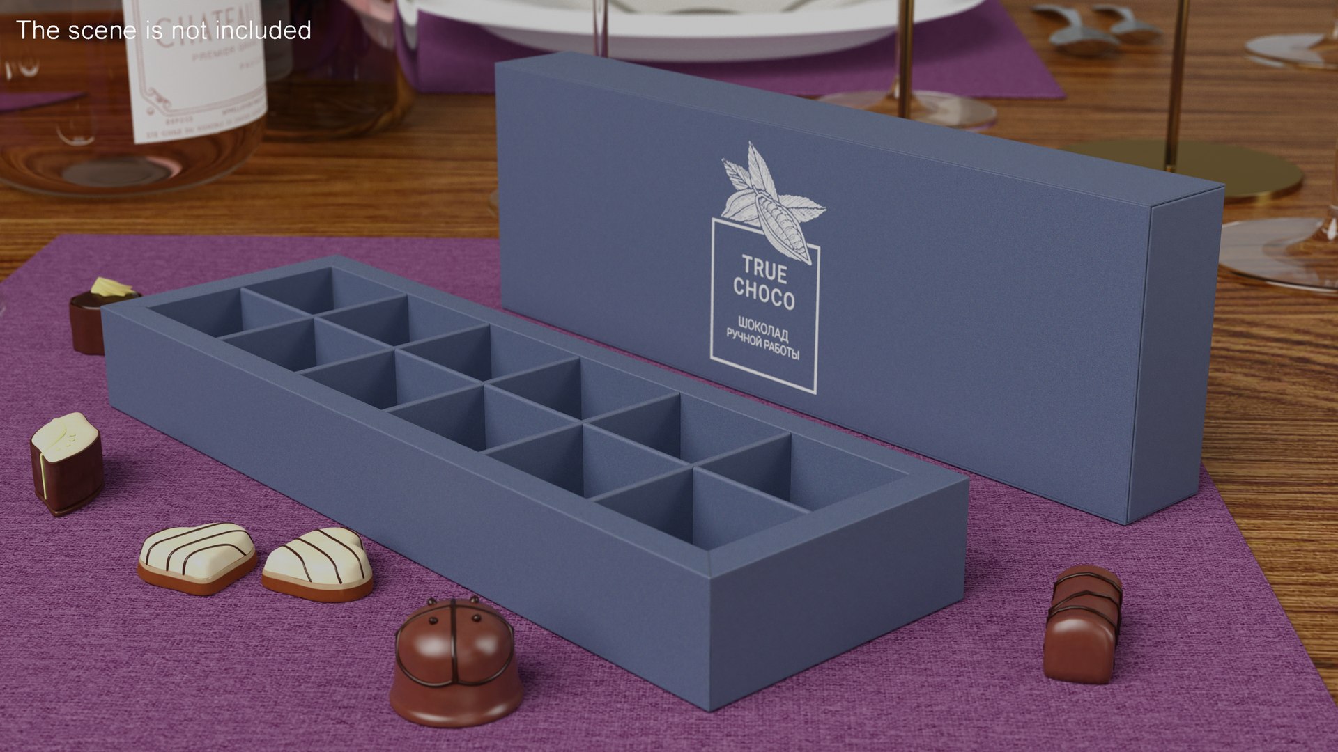 Empty Chocolate Box True Choco Open 3D Model - TurboSquid 2068485