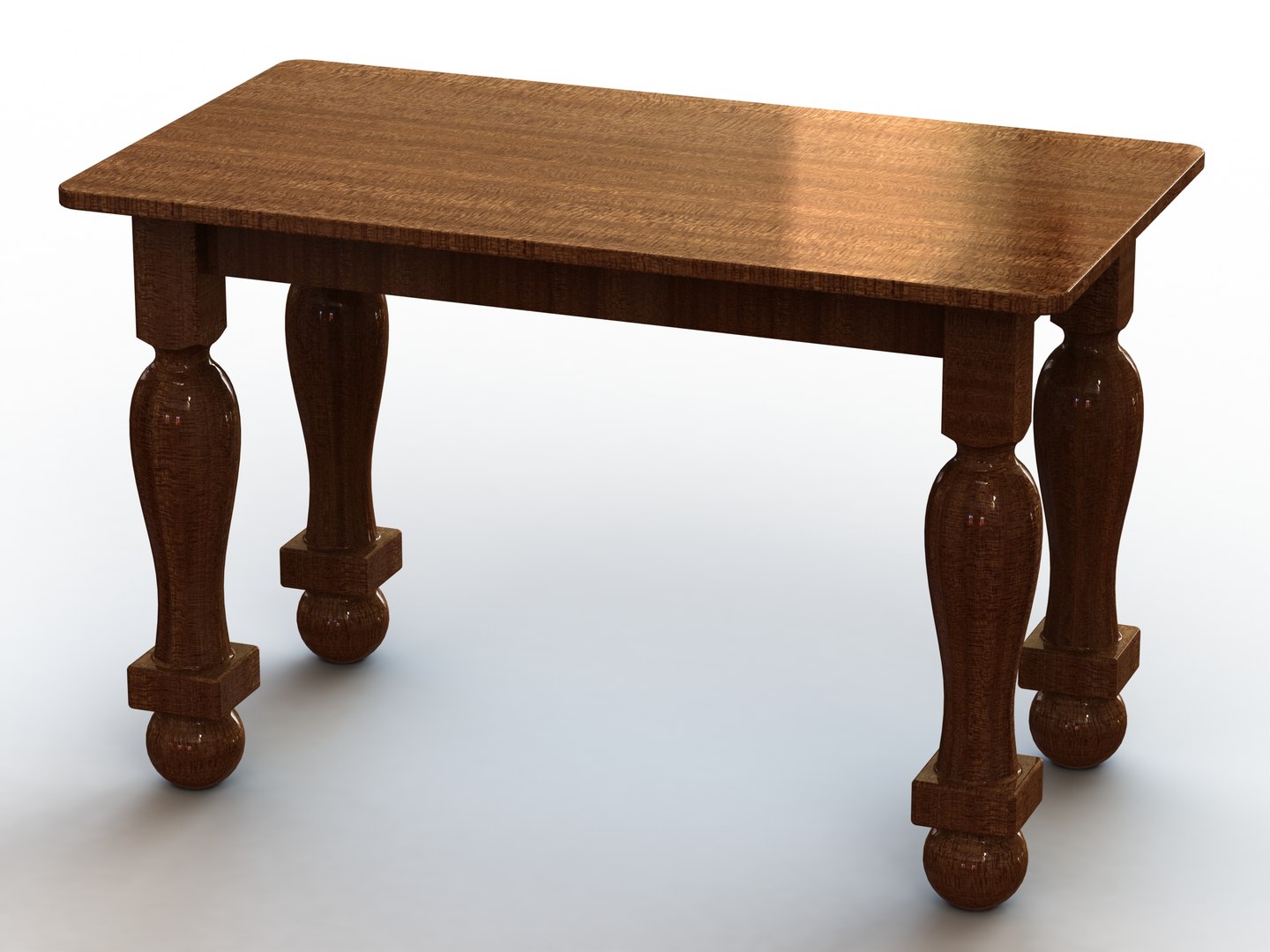 3D model Wooden Rectangular Antique Table - TurboSquid 2176616