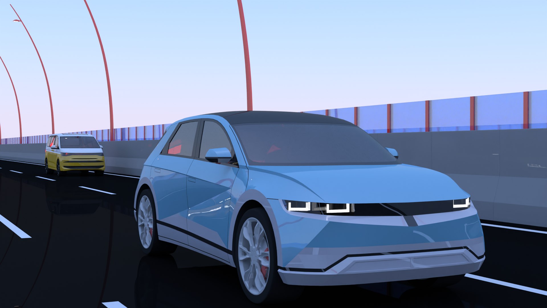 3D Model Bridge With Cars - TurboSquid 2287995