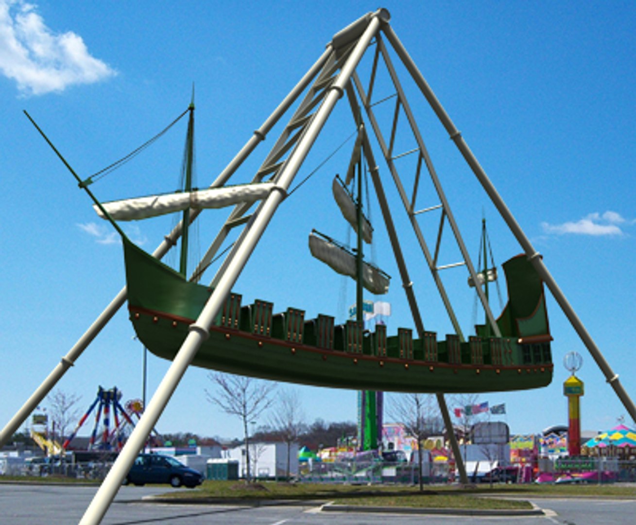 3d 3ds Pirate Ship Ride