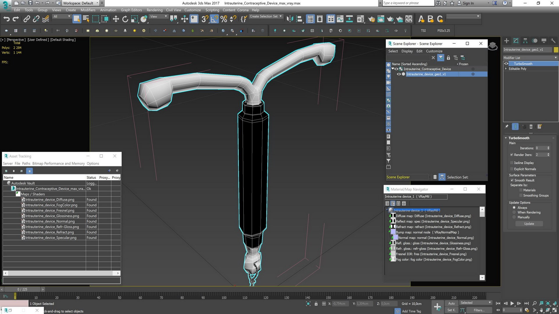 Intrauterine Contraceptive Device 3D Model - TurboSquid 1942156