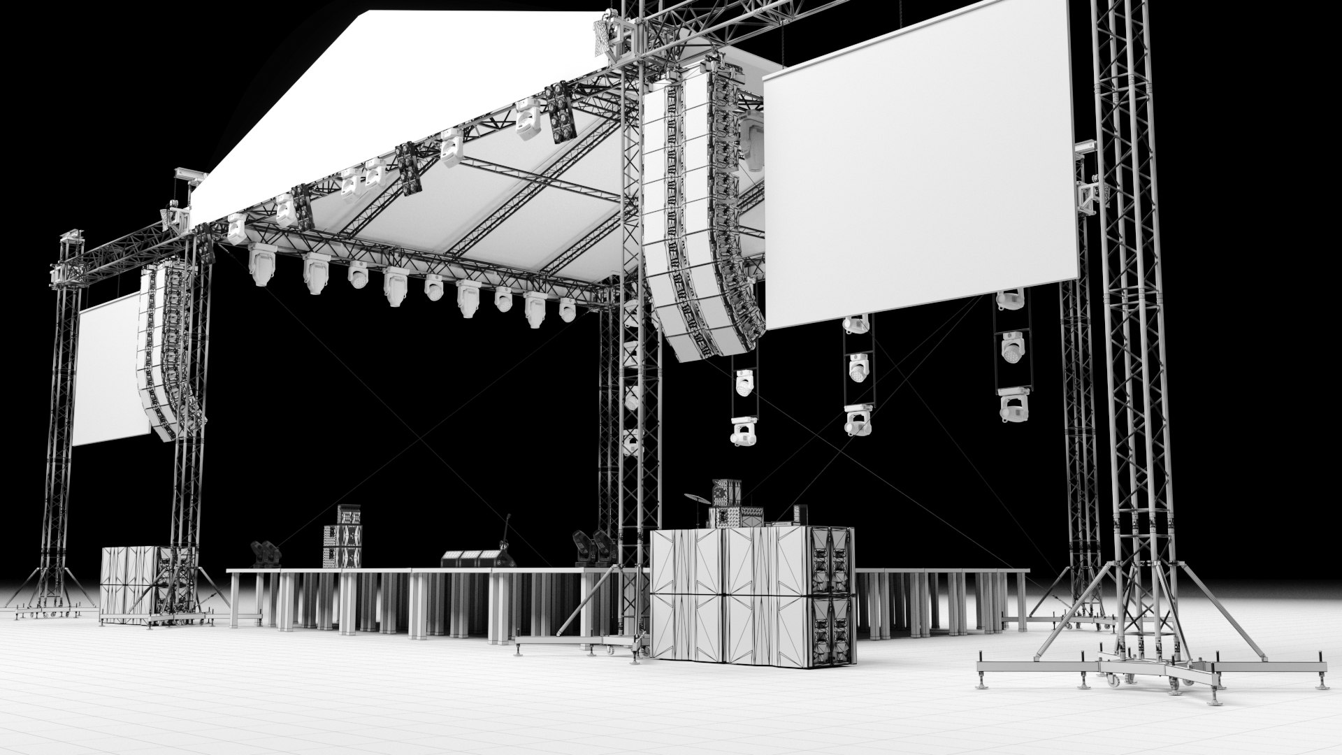 3D Concert Stage Set Full Detail Model - TurboSquid 2121326