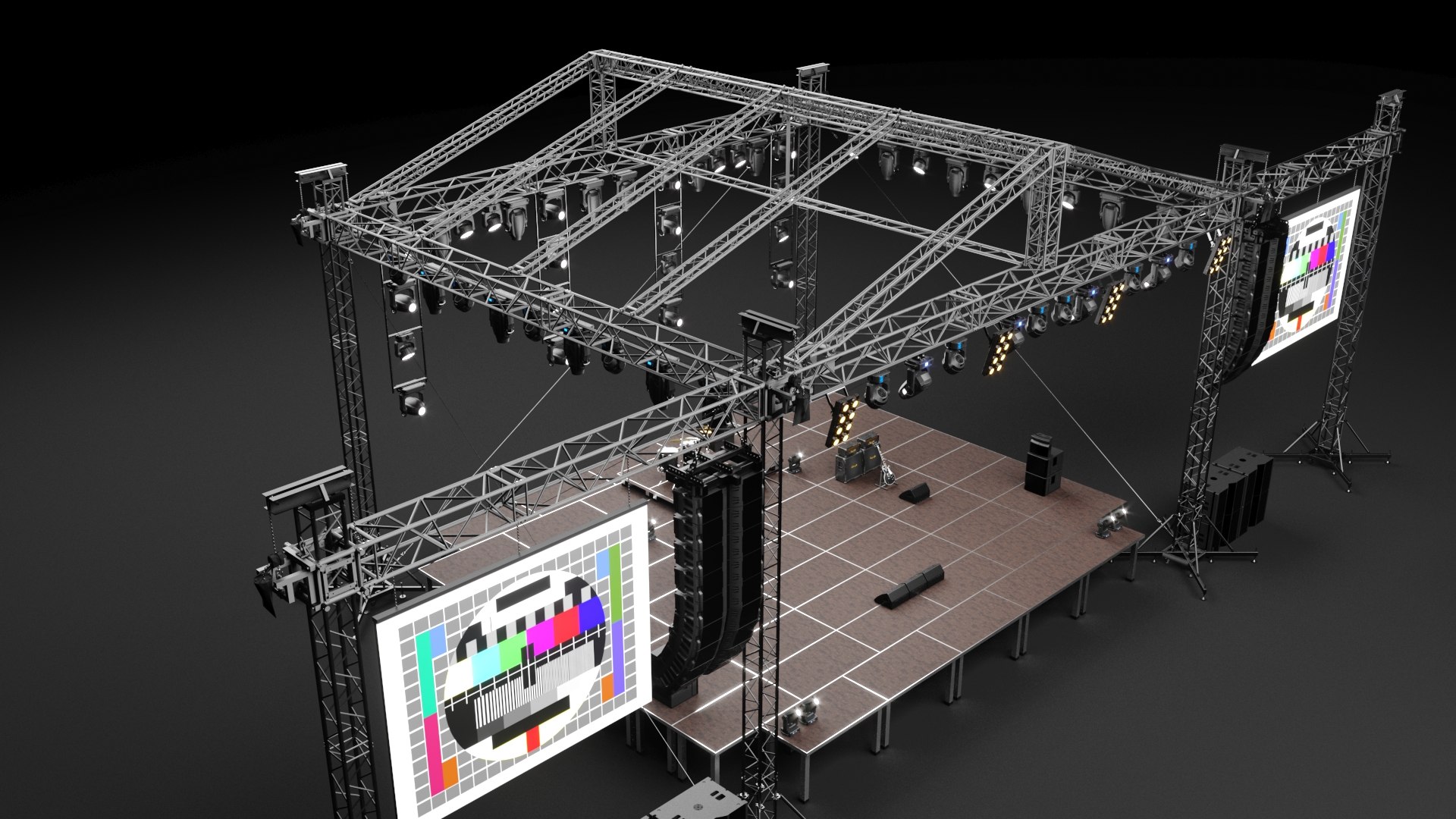 3D Concert Stage Set Full Detail Model - TurboSquid 2121326