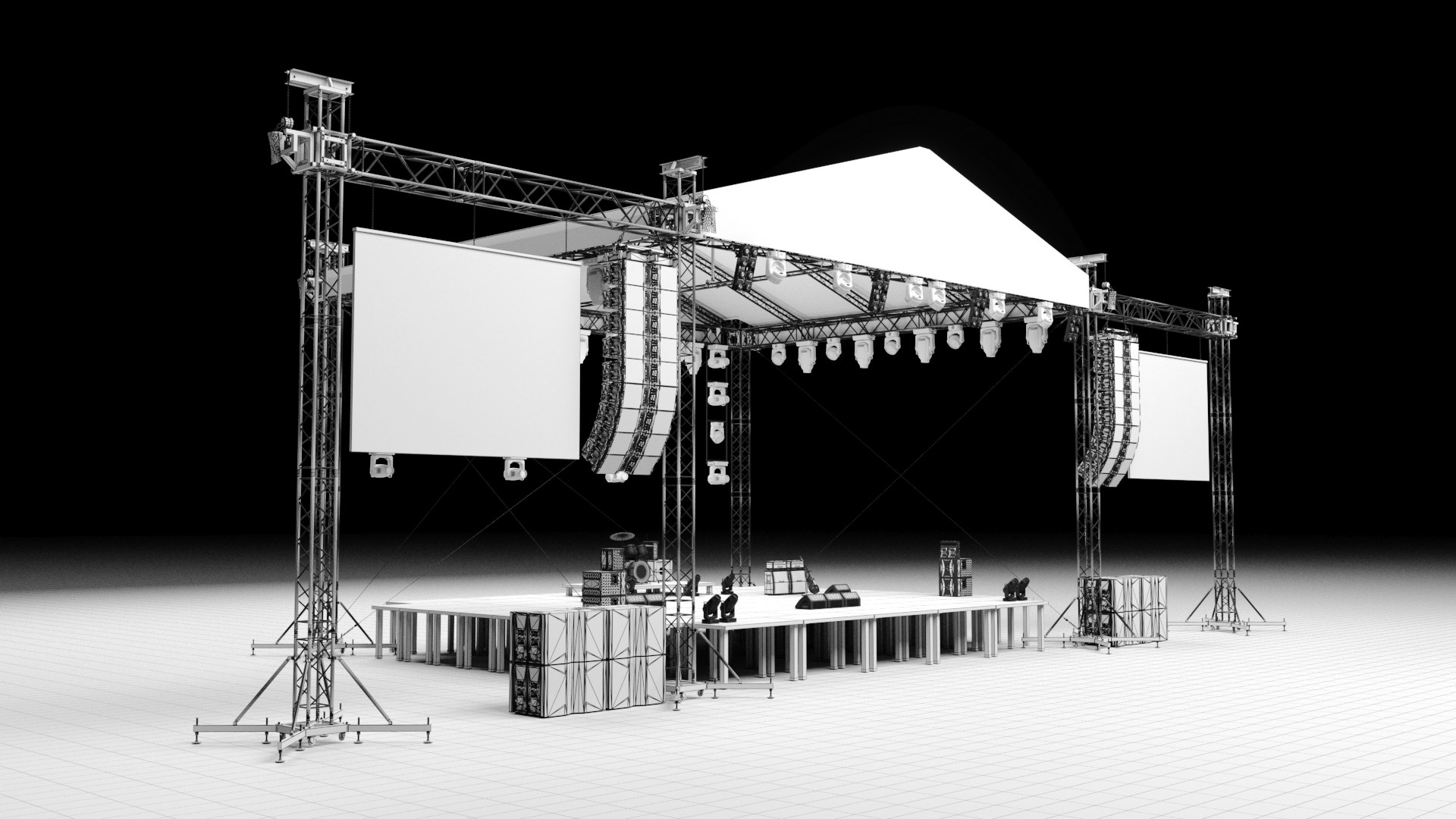 3D Concert Stage Set Full Detail Model - TurboSquid 2121326