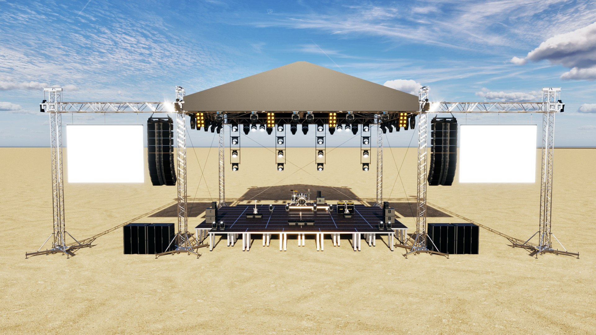 3D Concert Stage Set Full Detail Model - TurboSquid 2121326