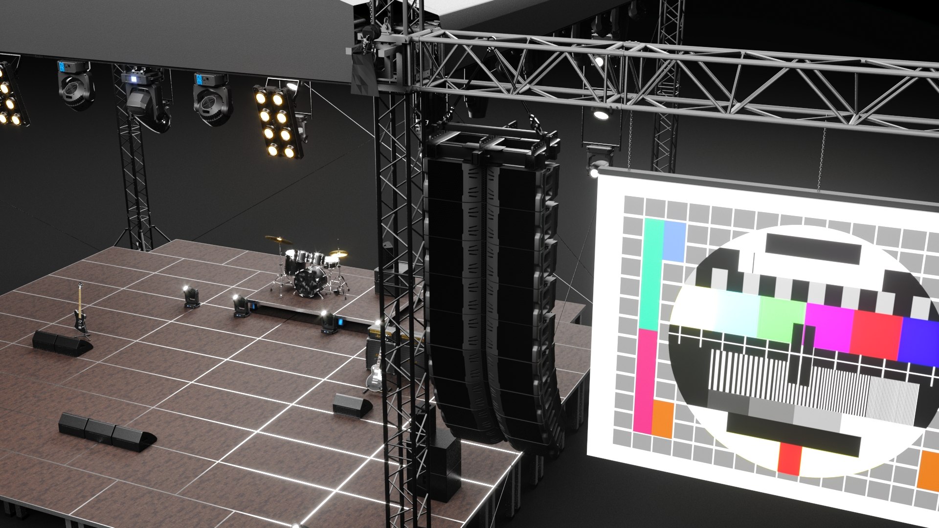 3D Concert Stage Set Full Detail Model - TurboSquid 2121326