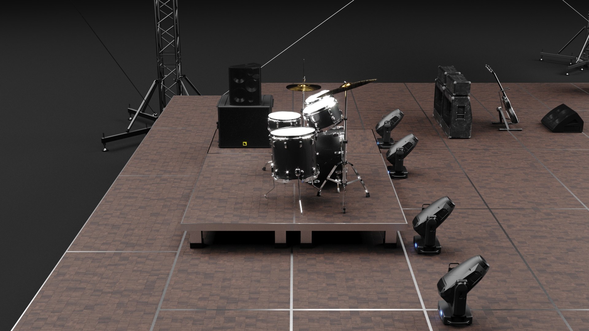 3D Concert Stage Set Full Detail Model - TurboSquid 2121326