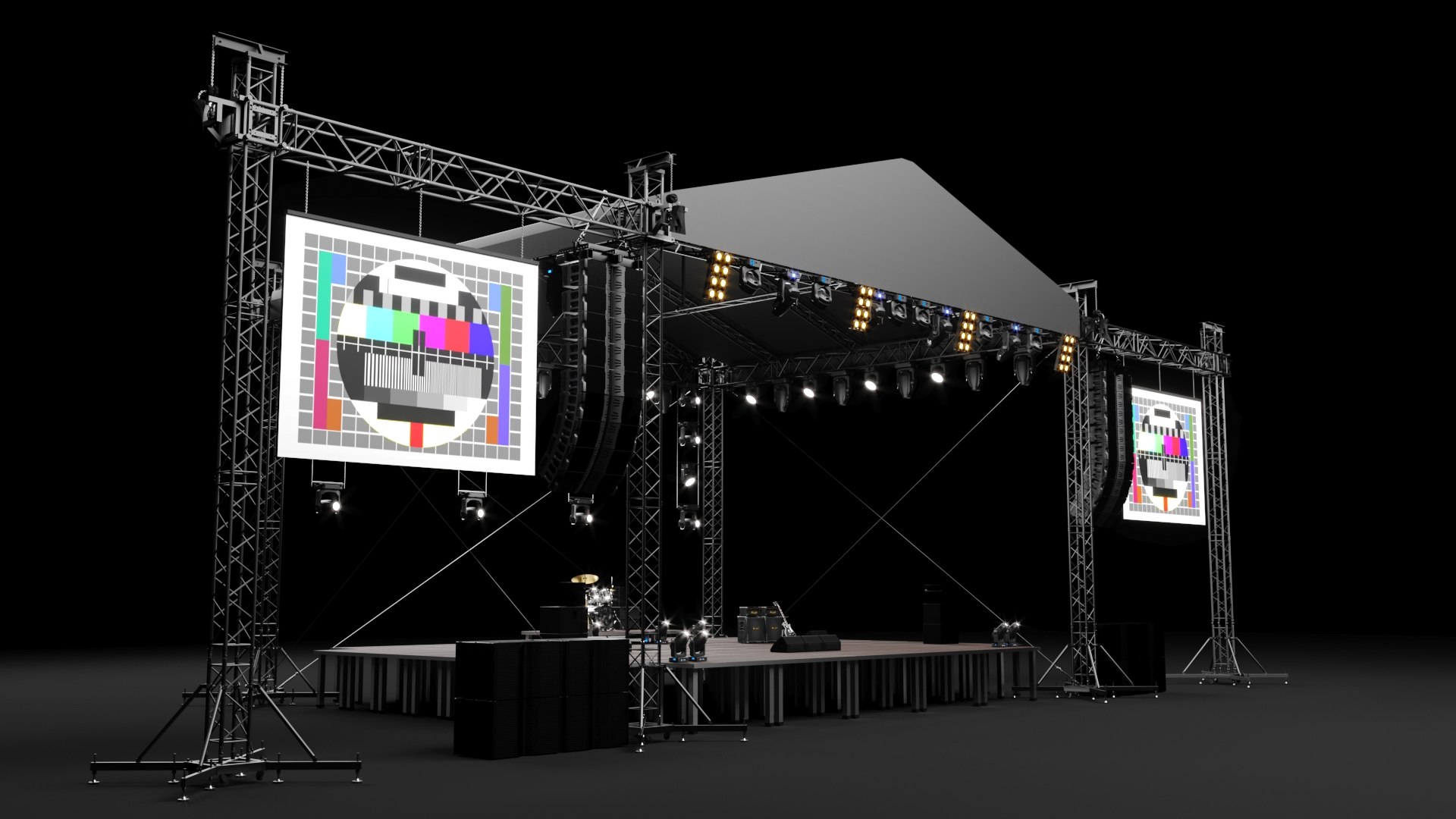 3D Concert Stage Set Full Detail Model - TurboSquid 2121326
