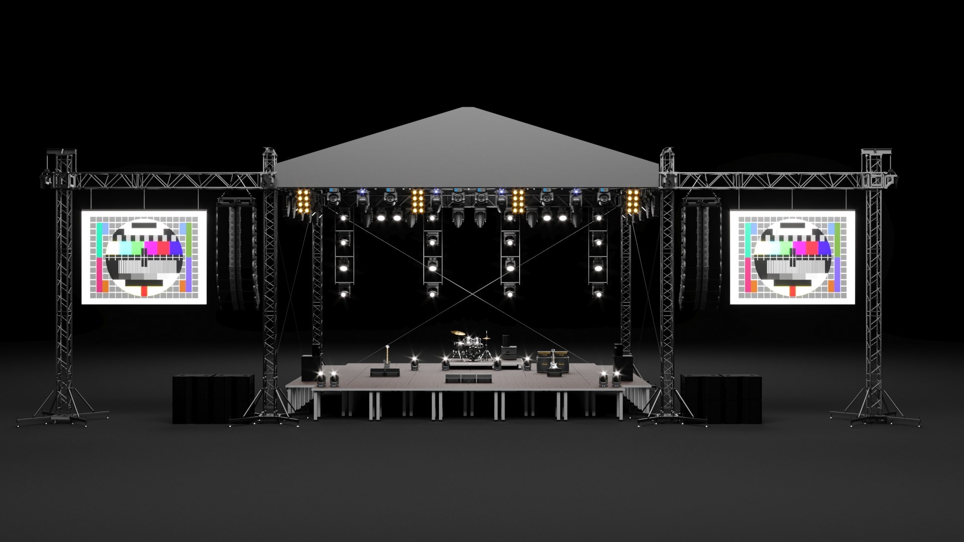 3D Concert Stage Set Full Detail Model - TurboSquid 2121326