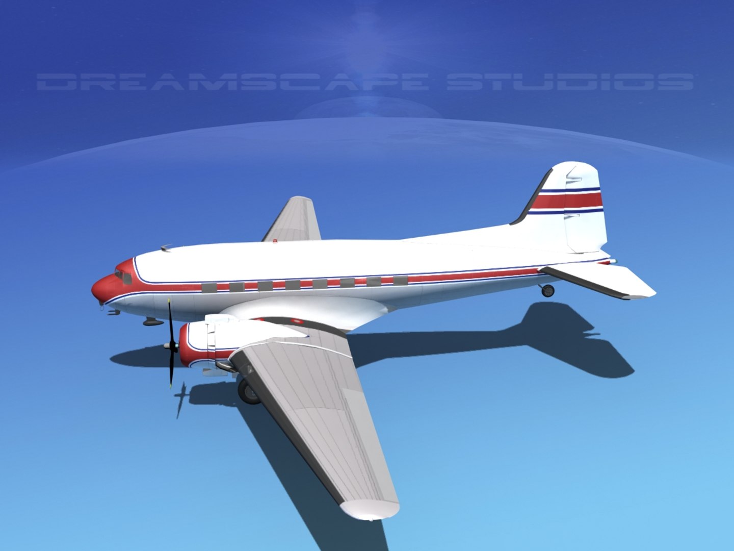 Dc-3 Propellers Douglas 3d 3ds