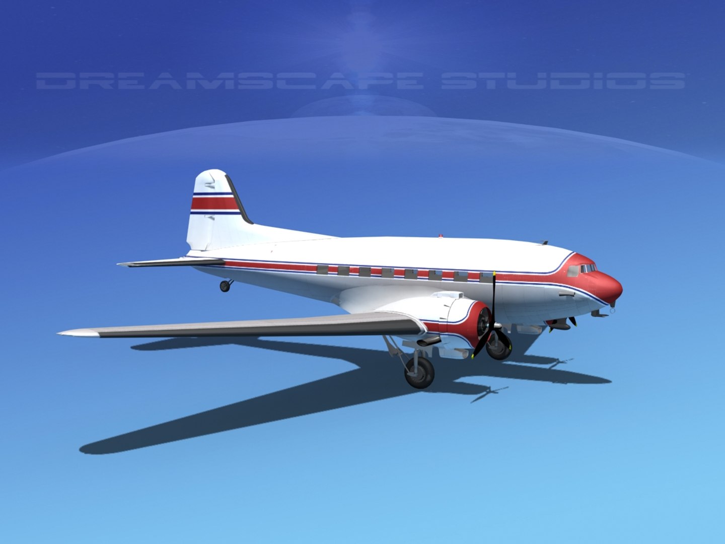 Dc-3 Propellers Douglas 3d 3ds