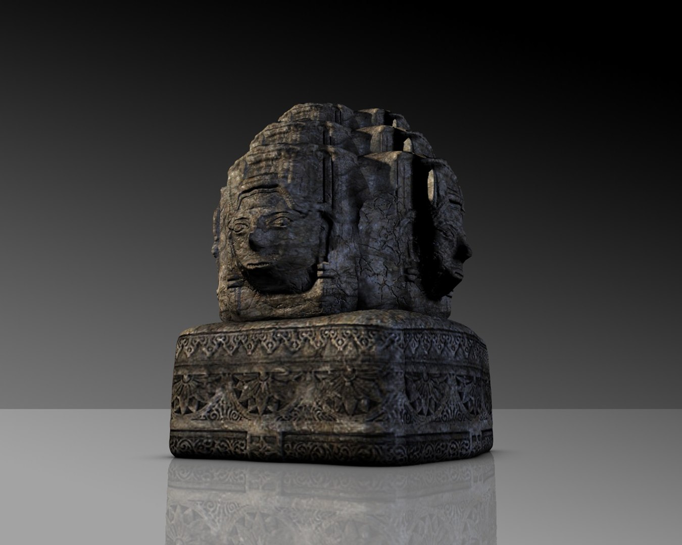3d stone head