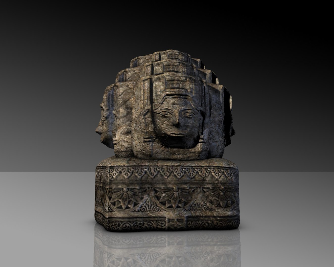 3d stone head