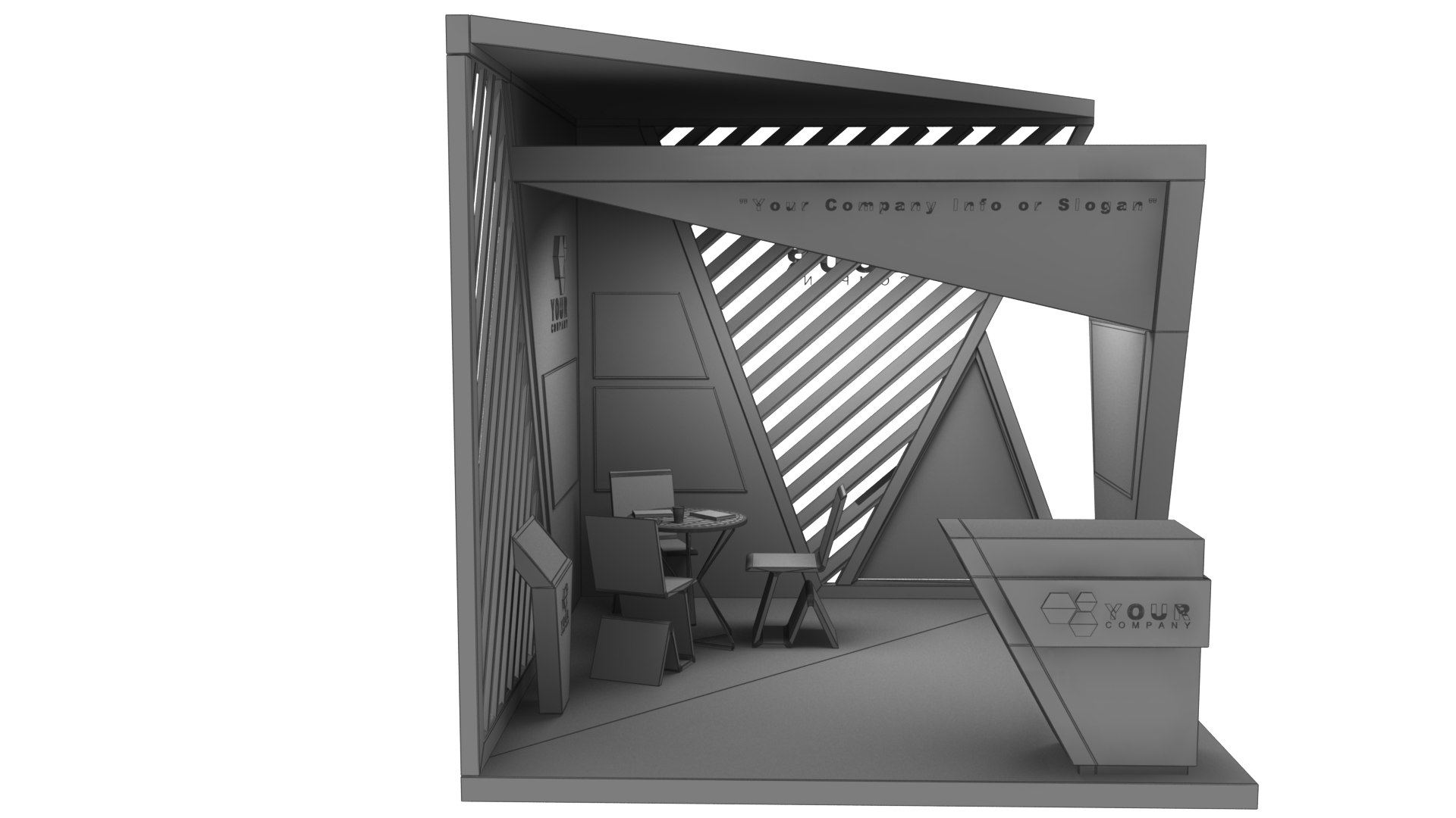 3D Modern Exhibition Small Booth 3 - TurboSquid 1776556