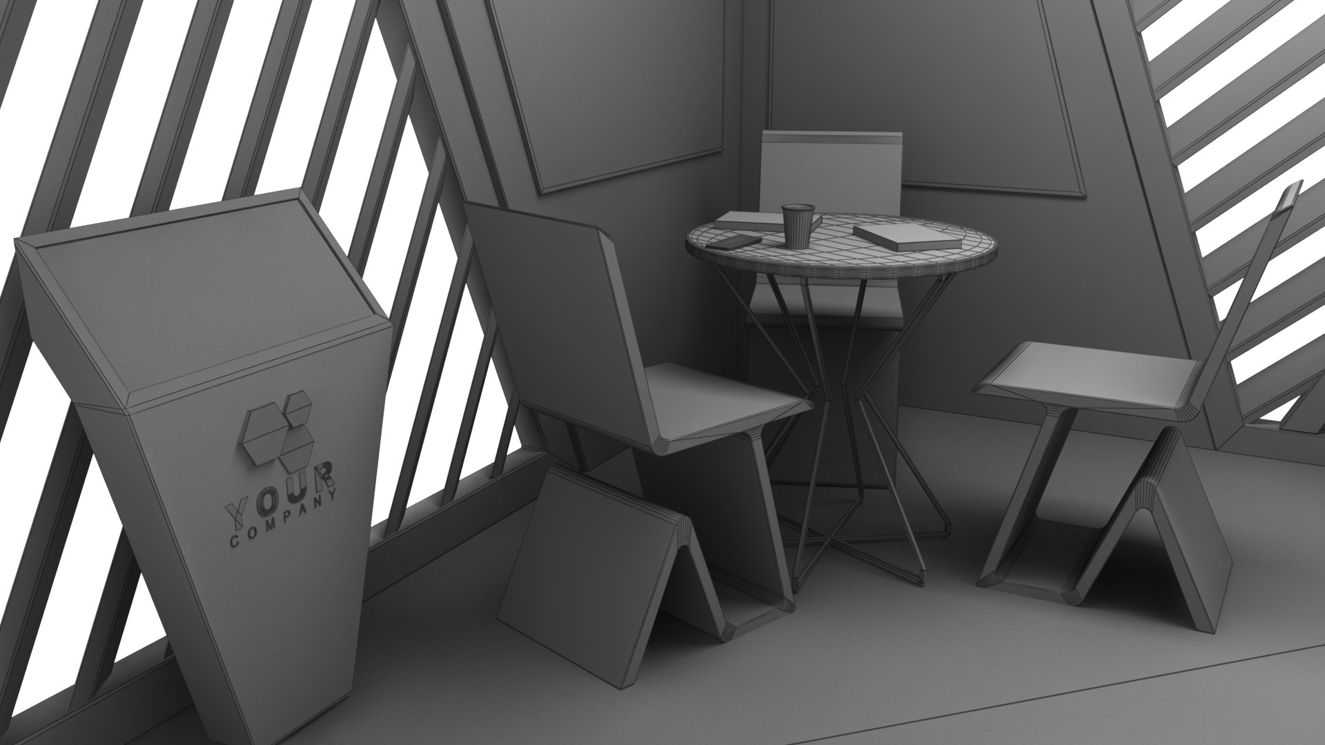 3D Modern Exhibition Small Booth 3 - TurboSquid 1776556