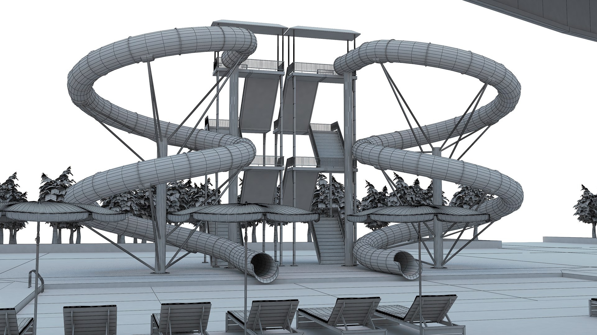 3D Model Beach And Water Park - TurboSquid 1802480