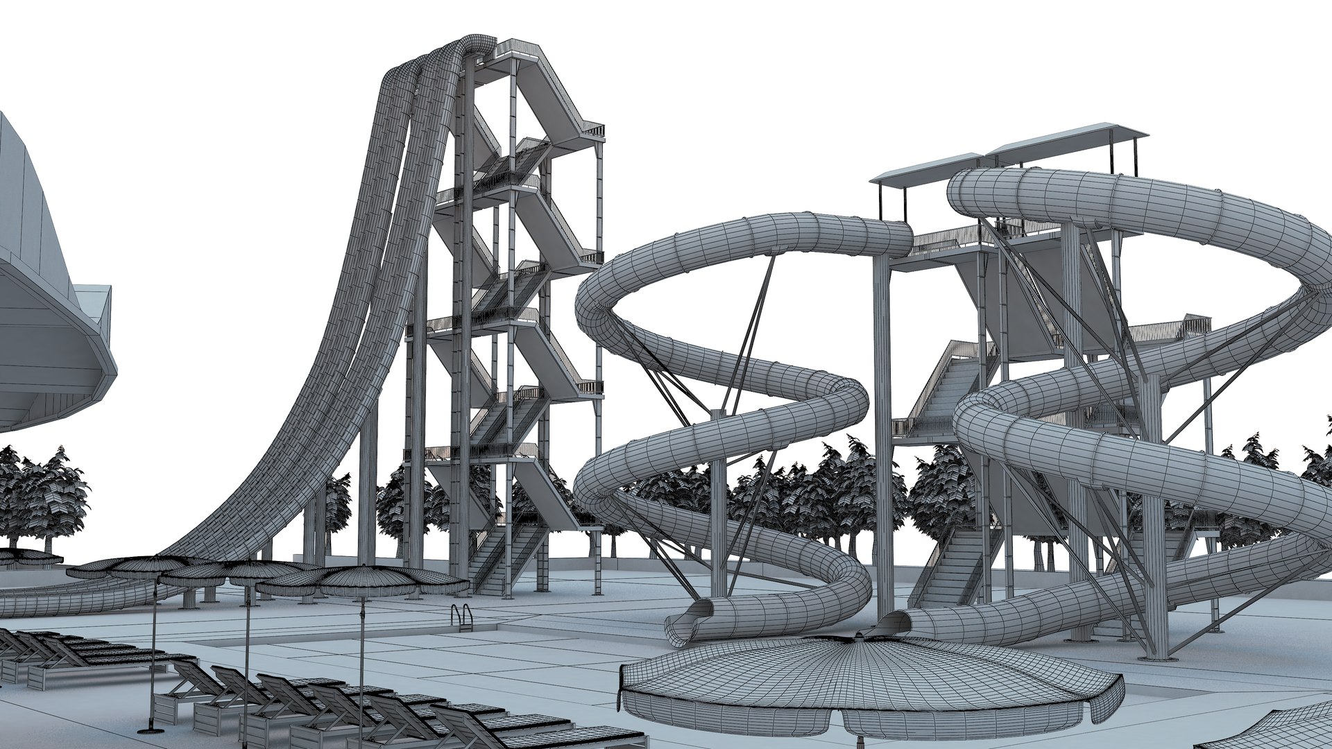 3D Model Beach And Water Park - TurboSquid 1802480