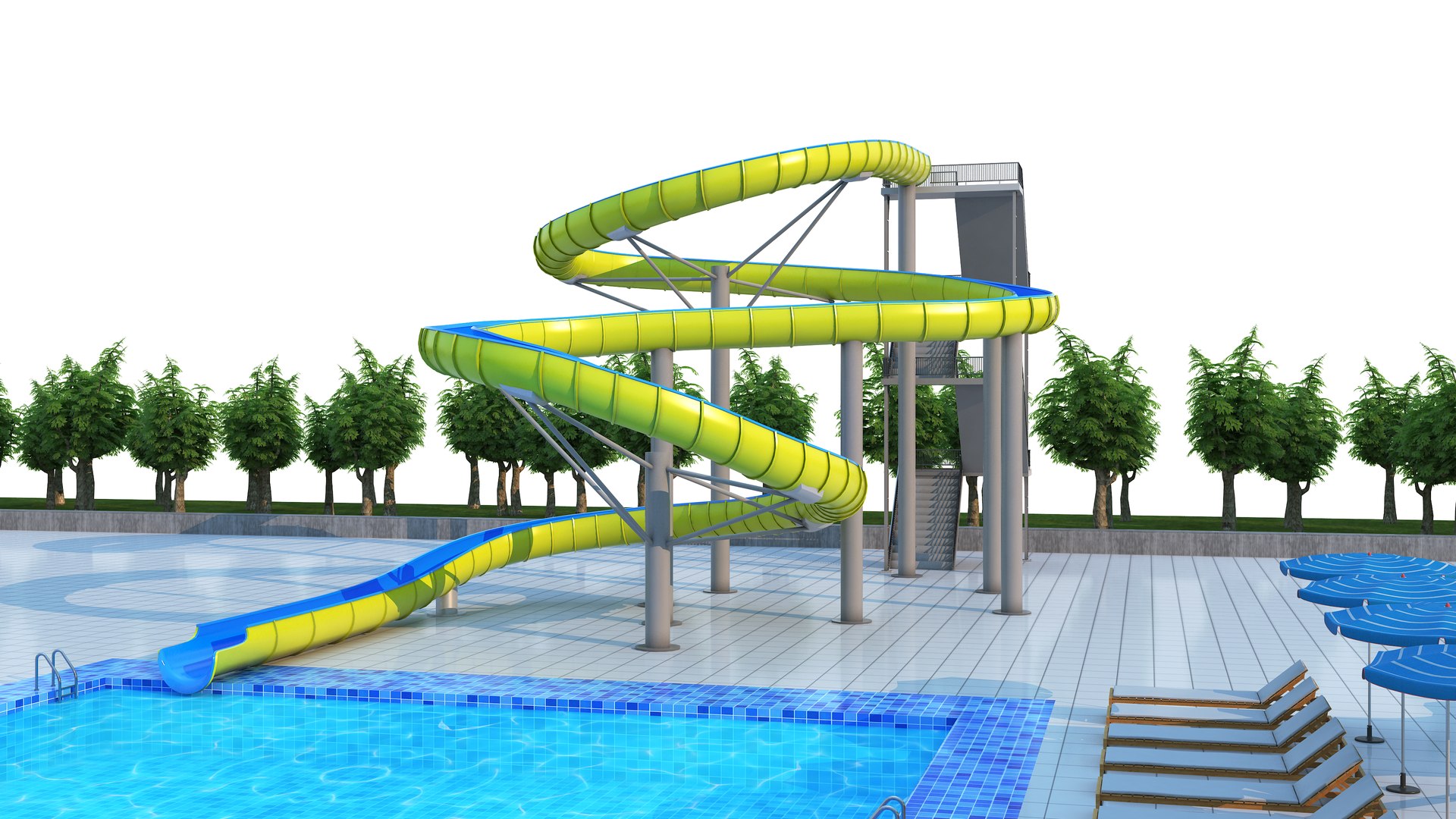 3D Model Beach And Water Park - TurboSquid 1802480