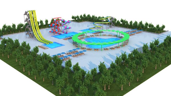 3D model Beach and Water Park - TurboSquid 1802480