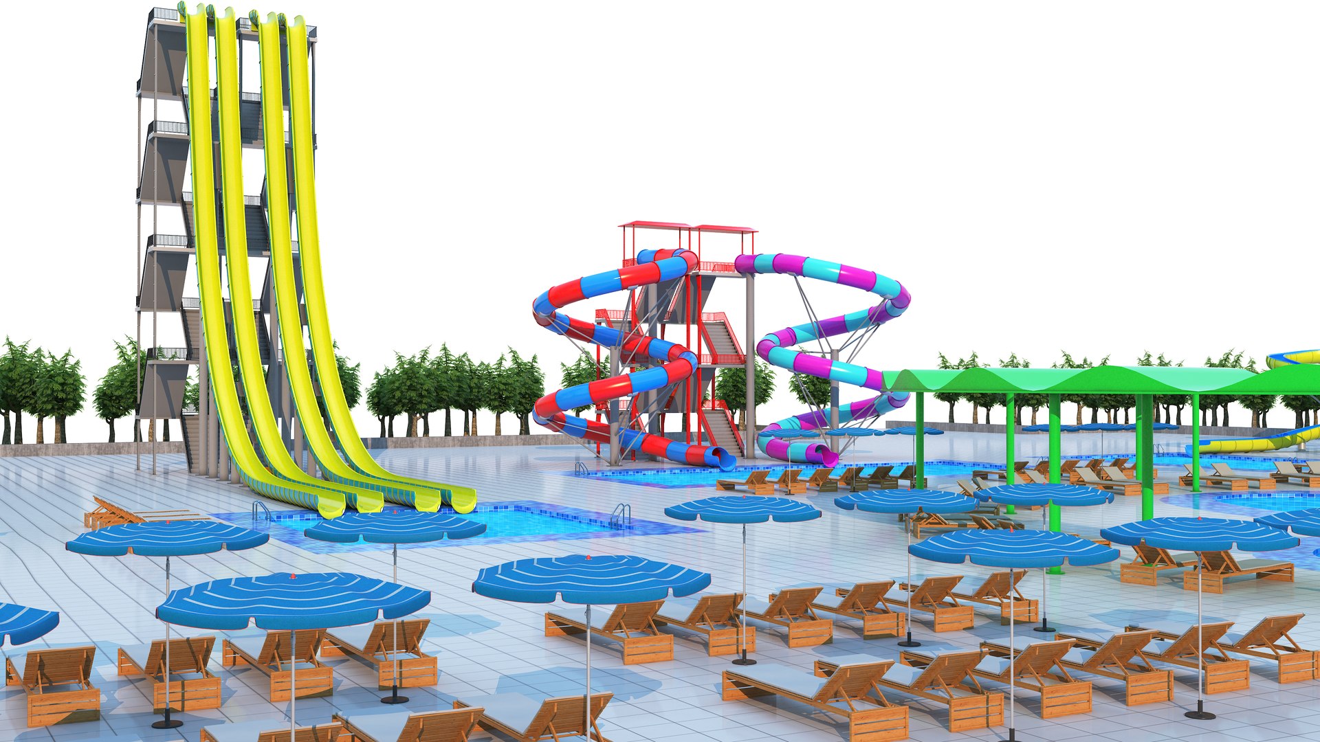 3D Model Beach And Water Park - TurboSquid 1802480
