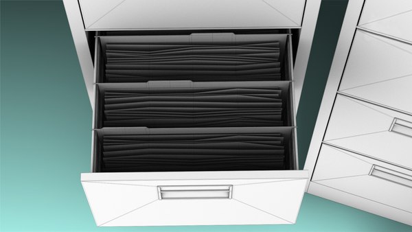3D low-poly file cabinet - TurboSquid 1633497
