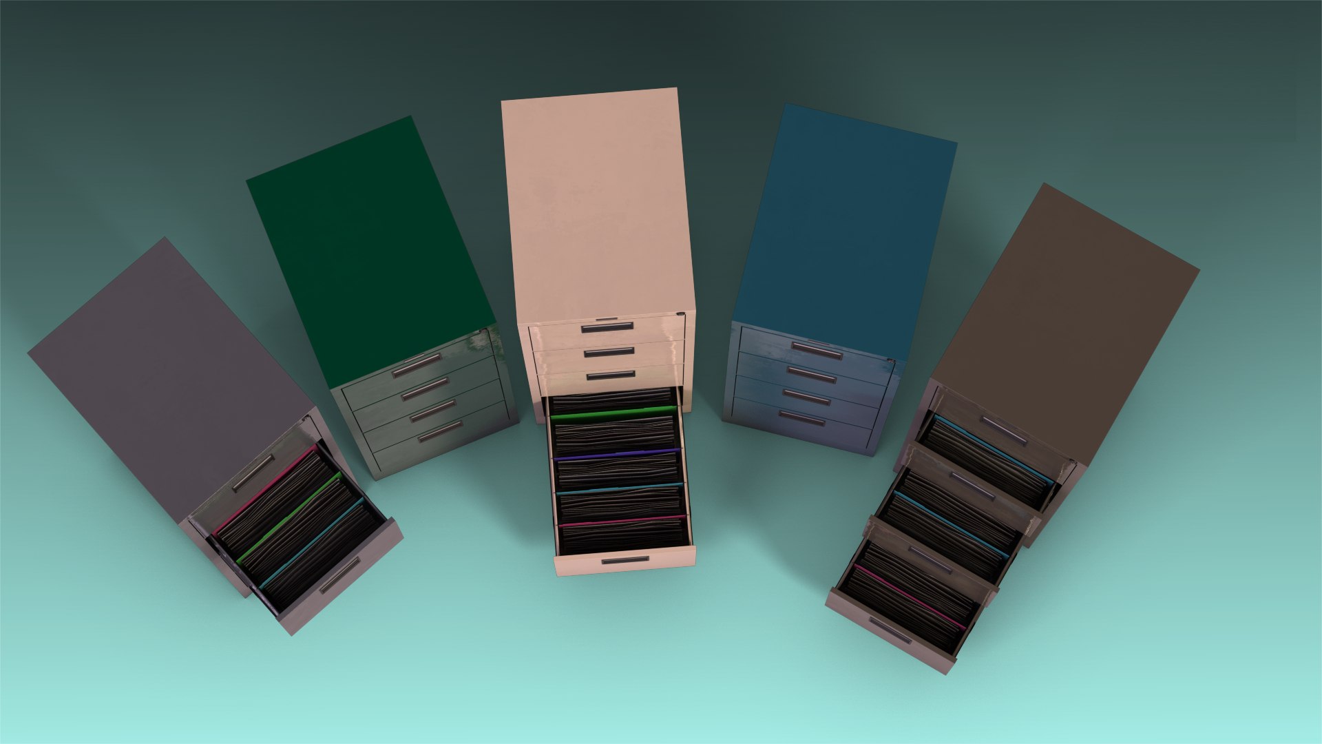 3D Low-poly File Cabinet - TurboSquid 1633497