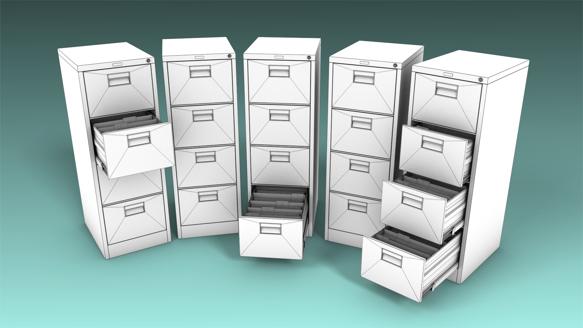 3D Low-poly File Cabinet - TurboSquid 1633497